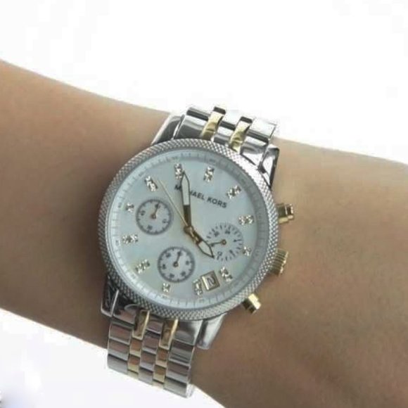 MICHAEL Michael Kors | Accessories | Michael Kors 2tone Mop Chronograph ...